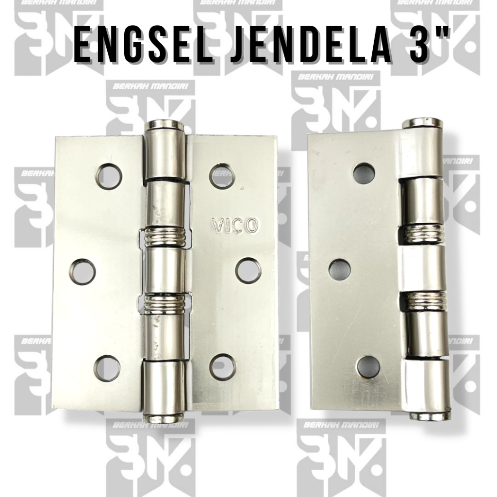 Jual Engsel Jendela Pintu Kayu Ukuran 3 inch Vico Putih Crom Nikel ...