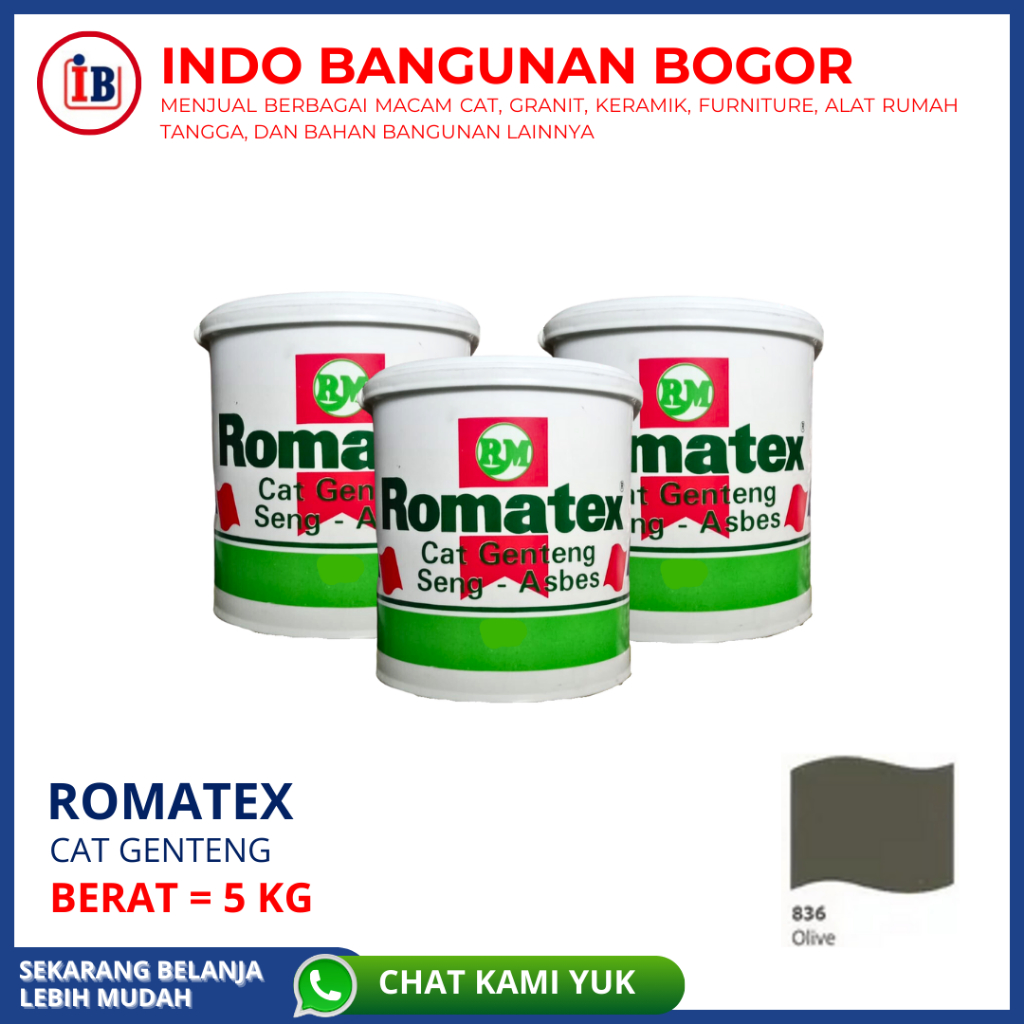Jual ROMATEX CAT GENTENG GALON 5KG | Shopee Indonesia