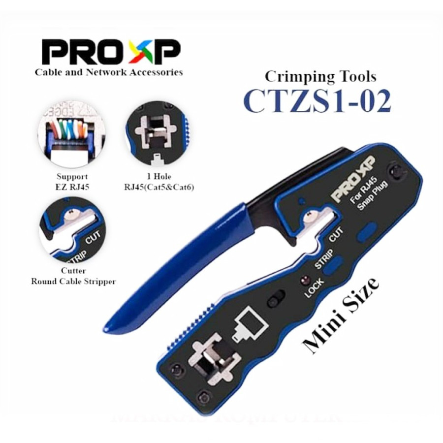 Jual Tang Crimping PRO XP CTZS1-02 EZ Easy Crimping Tool RJ45 Cat.5e ...