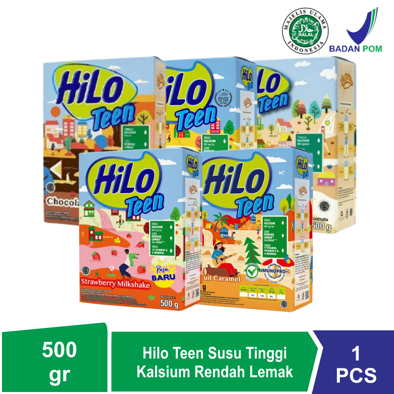 Jual HiLo Teen 500 gram - Susu Tinggi Kalsium Rendah Lemak | Shopee ...