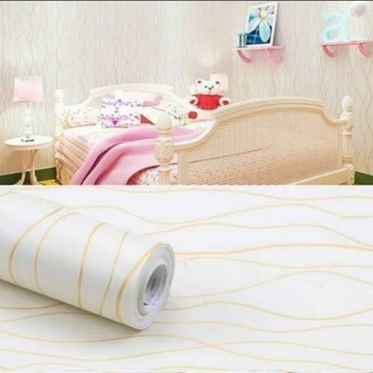 Jual WALLPAPER STIKER DINDING MOTIF SALUR GOLD UKURAN 45CM X 10M Waterproof | Shopee Indonesia