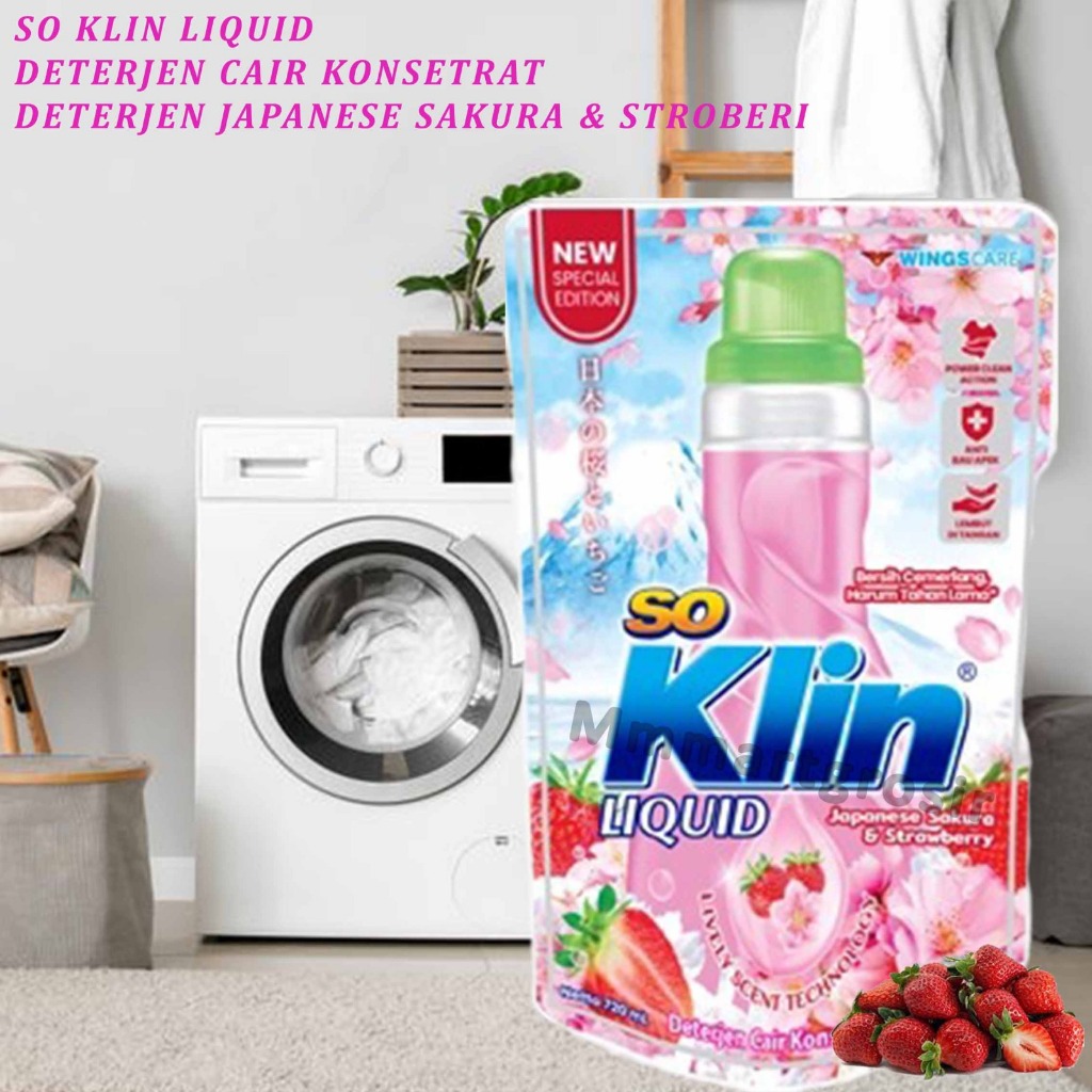 Jual Soklin Liquid Softergent / Deterjen Cair Power Clean / Sabun Aroma Sakura / 700ml | Shopee ...