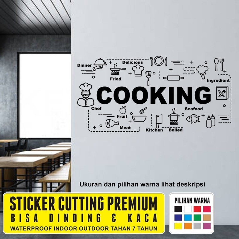 Jual Stiker Dinding dan Kaca Cafe Dapur Cooking Cutting | Shopee Indonesia