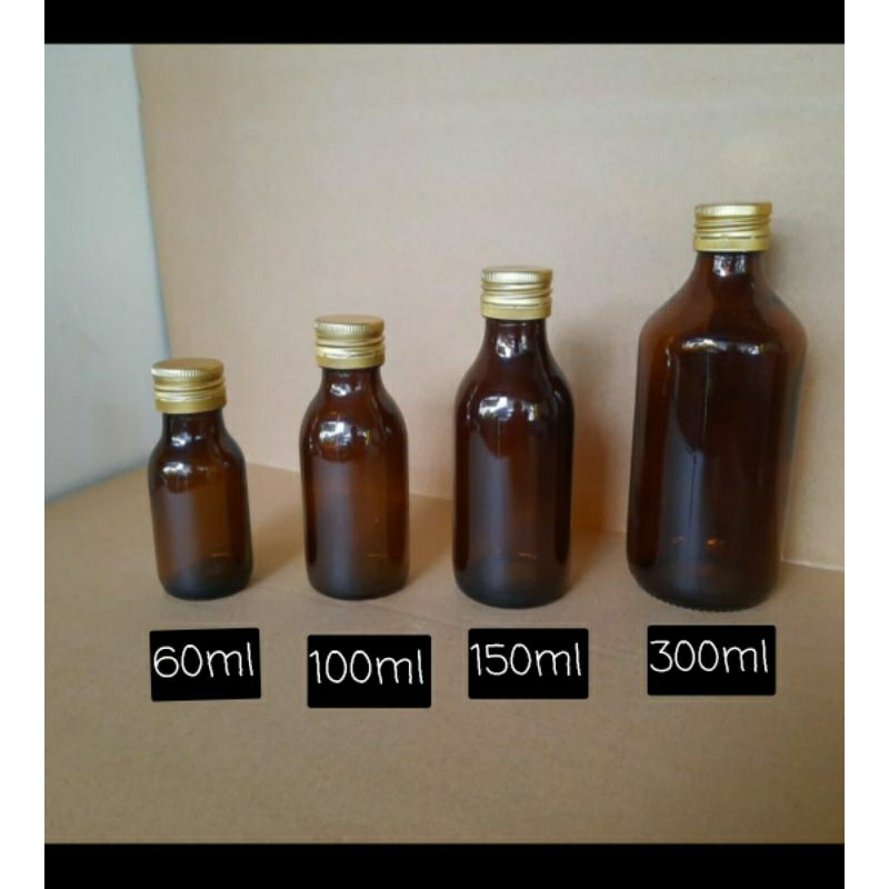 Jual Botol kaca amber coklat tonikum 300 ml (100% NEW) | Shopee Indonesia