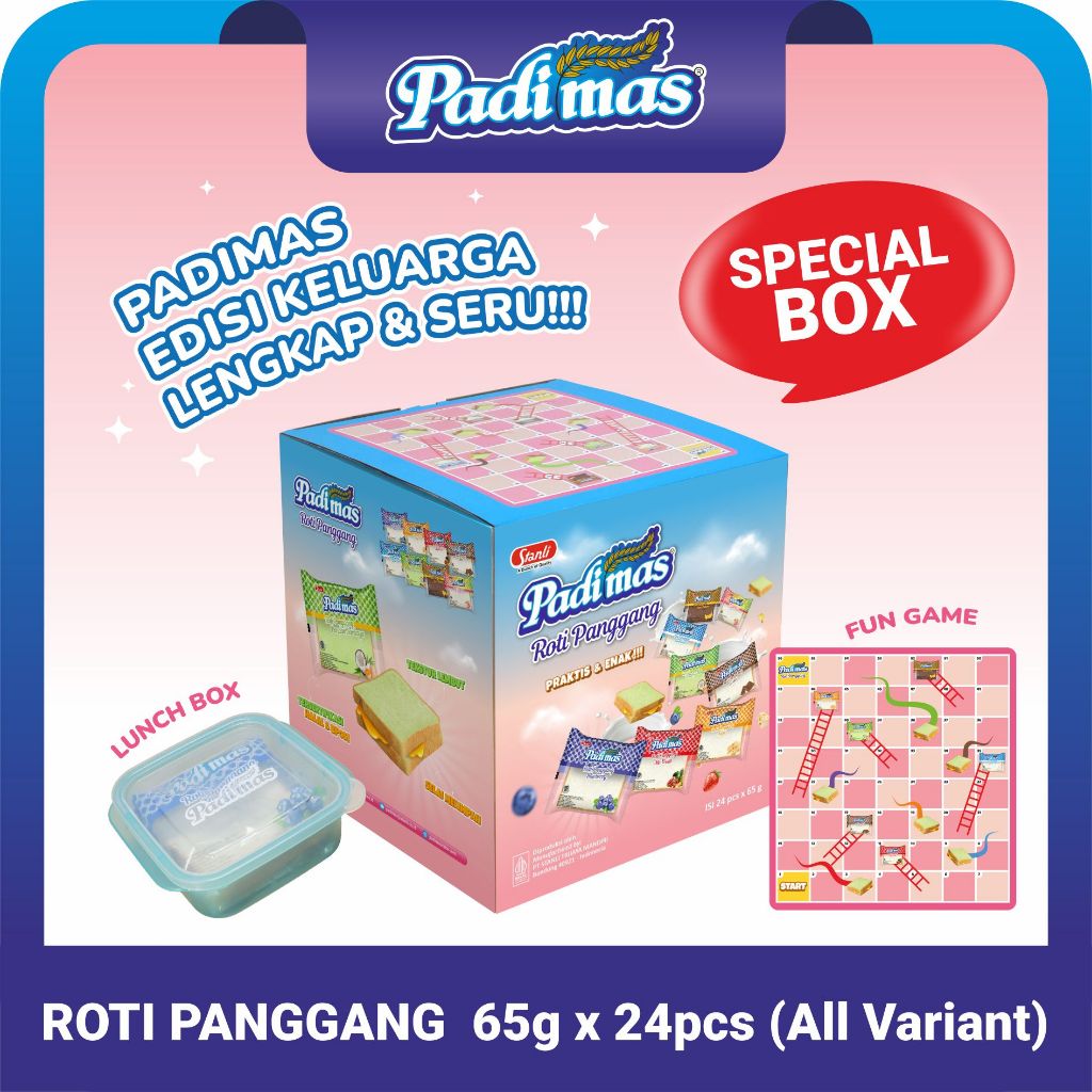 Jual Padimas SPECIAL BOX Isi 24 Roti Panggang (All Variant) + Lunch Box ...