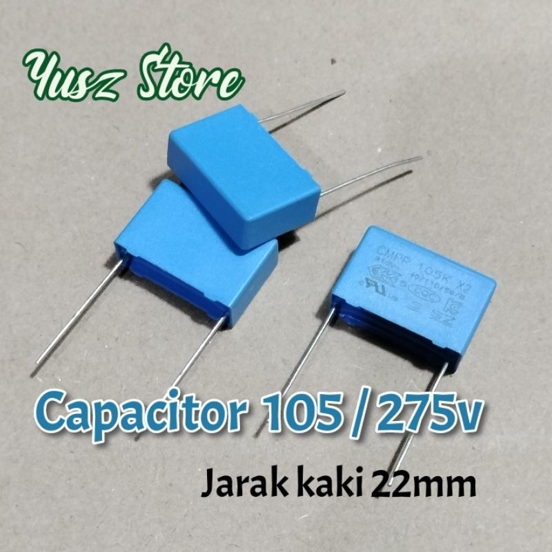 Jual Capacitor 105j 275v Kapasitor 1uf 275 volt 105 275vac | Shopee ...