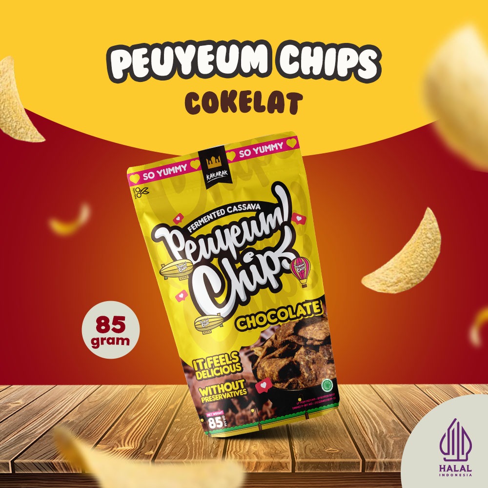 Jual Kakarak - Peuyeum Chips Rasa Chocolate - Cemilan Keripik Peuyeum ...