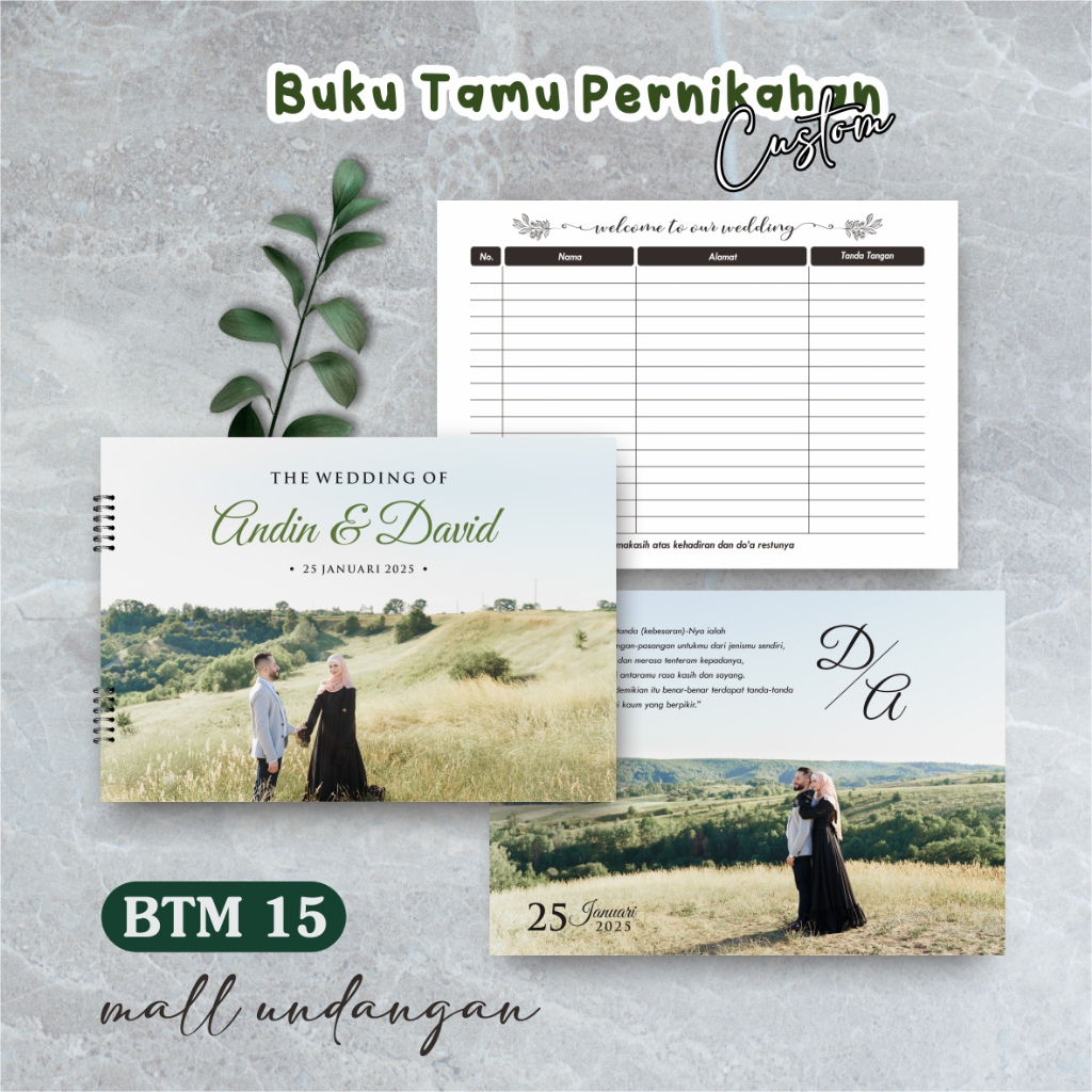 Jual BUKU TAMU CUSTOM / BUKU TAMU PERNIKAHAN CUSTOM ELEGANT / WEDDING ...