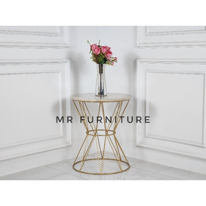 Jual Drum side table top marmer krem D 50 cm | Shopee Indonesia