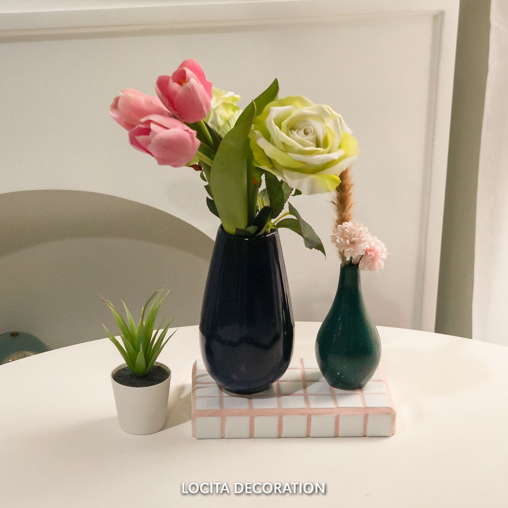 Jual Vas Bunga keramik aesthetic/Ceramic Flower Vase/Hiasan Ruang Tamu ...