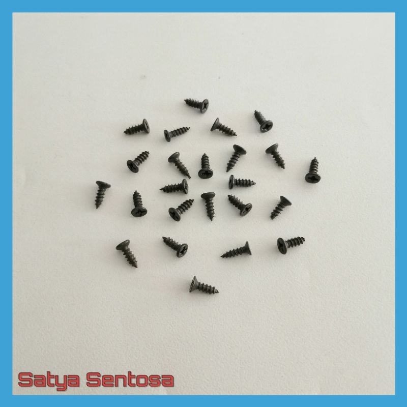Jual Sekrup Mini Hitam 4.5 x 8 mm / Sekrup Kecil Mini Hitam 8 mm (100 ...