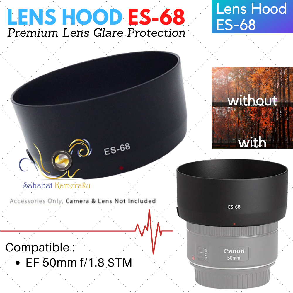 Jual Lens Hood Tudung Lensa ES68 ES-68 Canon EOS Fix EF 50mm f/1.8 F1.8 STM Kamera DSLR Canon ...