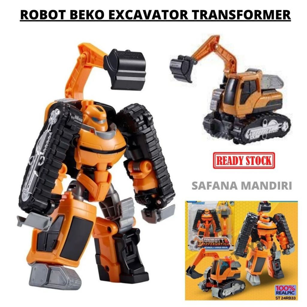 Jual Mainan Robot Mobil Beko Transformer Deformation Excavator Jadi ...