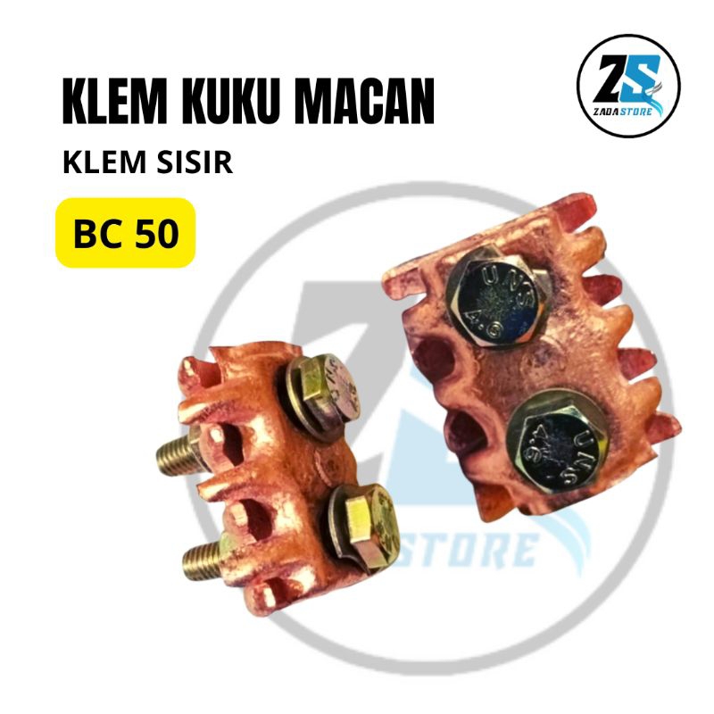 Jual Klem Kuku Macan Sisir BC 50 mm Isolator Kabel Penangkal Anti Petir ...