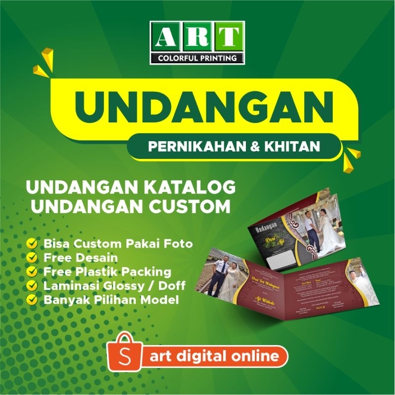 Jual undangan custom full warna printing | Shopee Indonesia