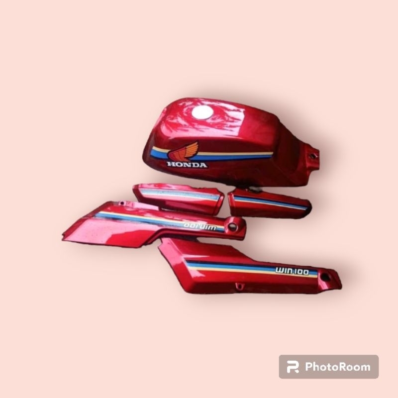 Jual BODI FULLSET TANGKI HONDA WIN WARNA MERAH MAROON PLUS STRIPING ...