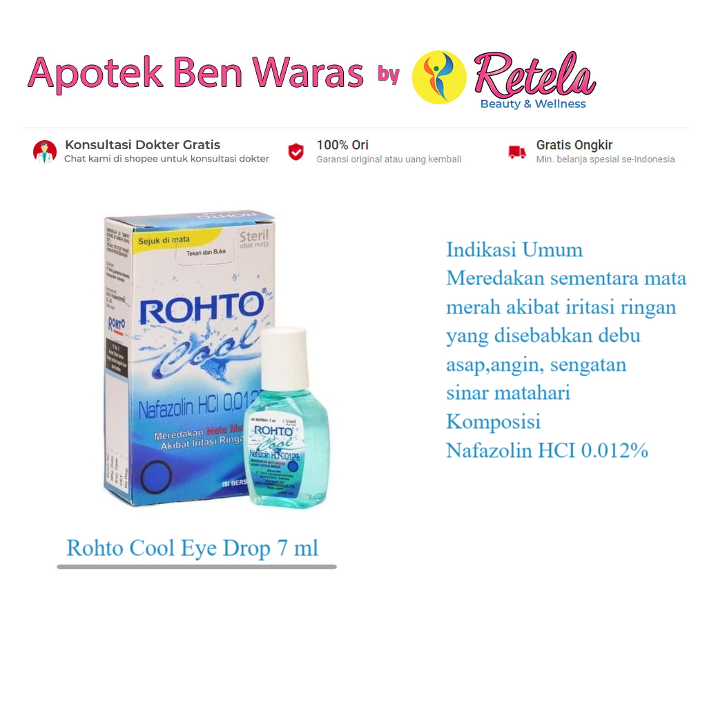 Jual Rohto Cool Eye Drop 7 ml / Obat Tete Mata / Perawatan Mata ...