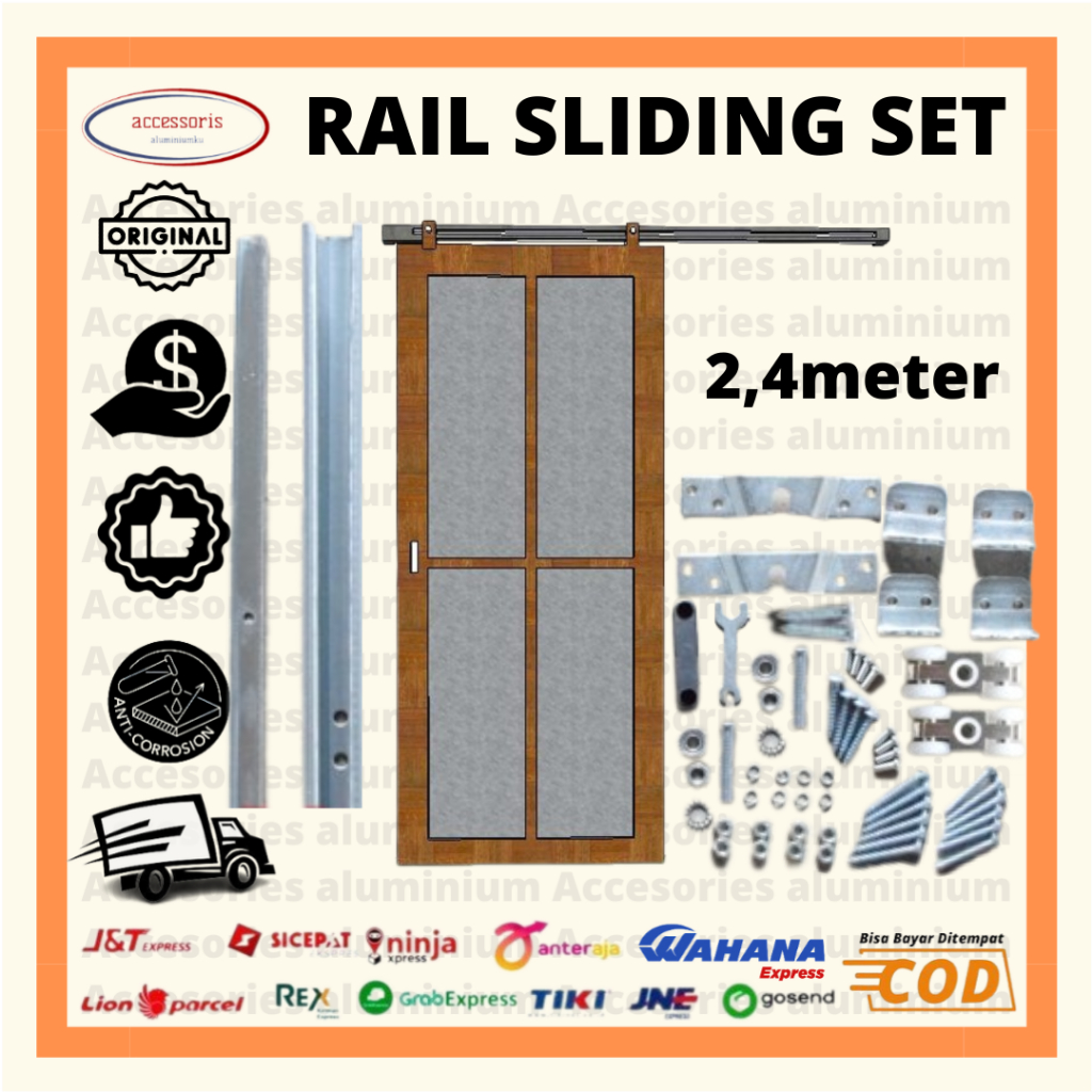 Jual Rail Sliding Rel Pintu Geser Gantung Galvanis 1 Set -WELDOM | Shopee Indonesia