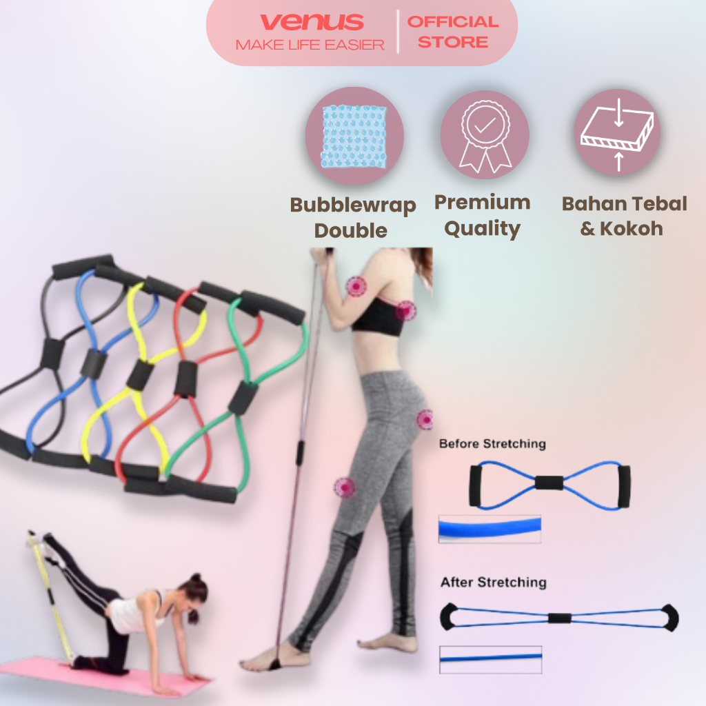 Jual VENUSJKT - Tali Stretching Rope Olahraga / Tali Karet Elastis ...