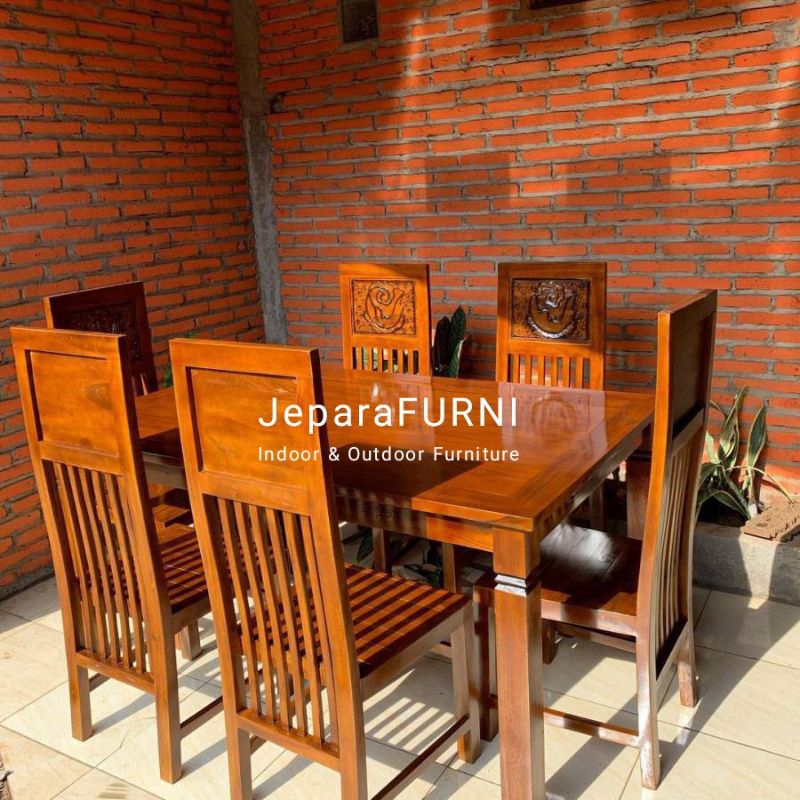 Jual MEJA MAKAN MINIMALIS JATI FREE GIFT I MEJA MAKAN BALERO I MEJA MAKAN 6 KURSI JEPARA I MEJA ...