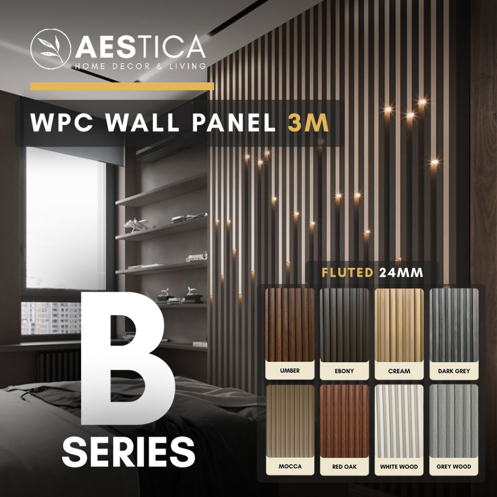 Jual WPC Wood Wall Panel Series B 24MM Fluted 3M Aestica Dekor Dinding ...