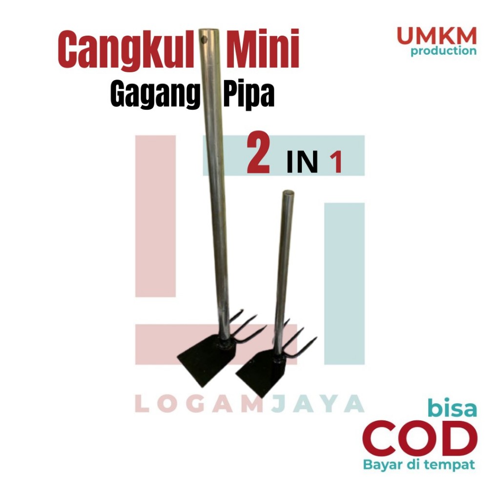Jual CANGKUL MINI & GARUK 2 IN 1 GAGANG PIPA/DUA VARIAN UKURAN 30 CM 50 ...