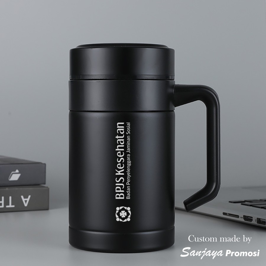 Jual Mug Office Cup Stainless Steel 500ml Custom Grafir Laser Tulisan ...