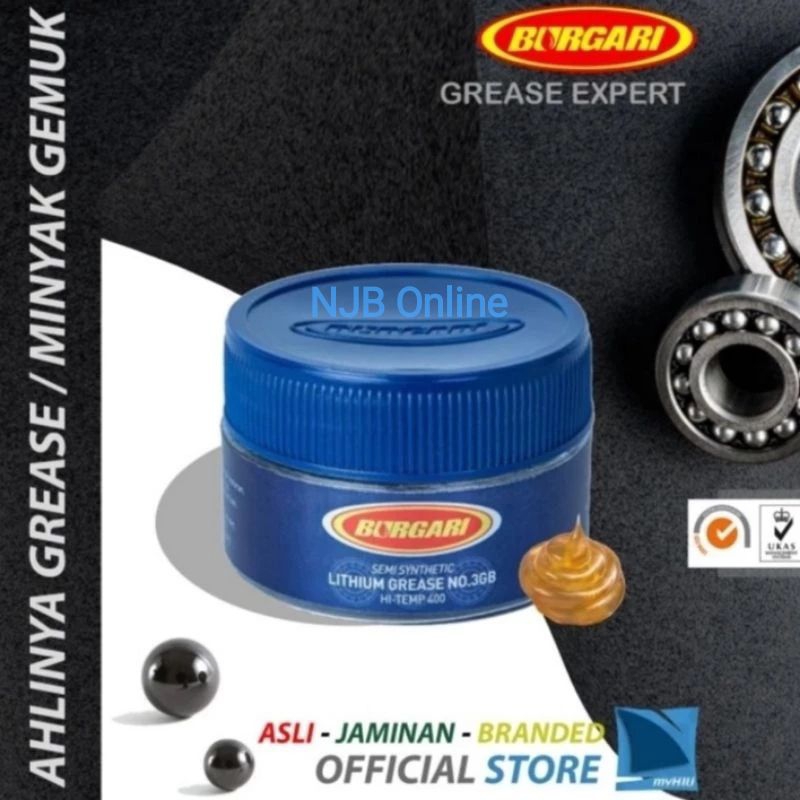 Jual Gemuk Grease Burgari Lithium No.3 GB Hi Temp 400 Ukuran 90gr ...