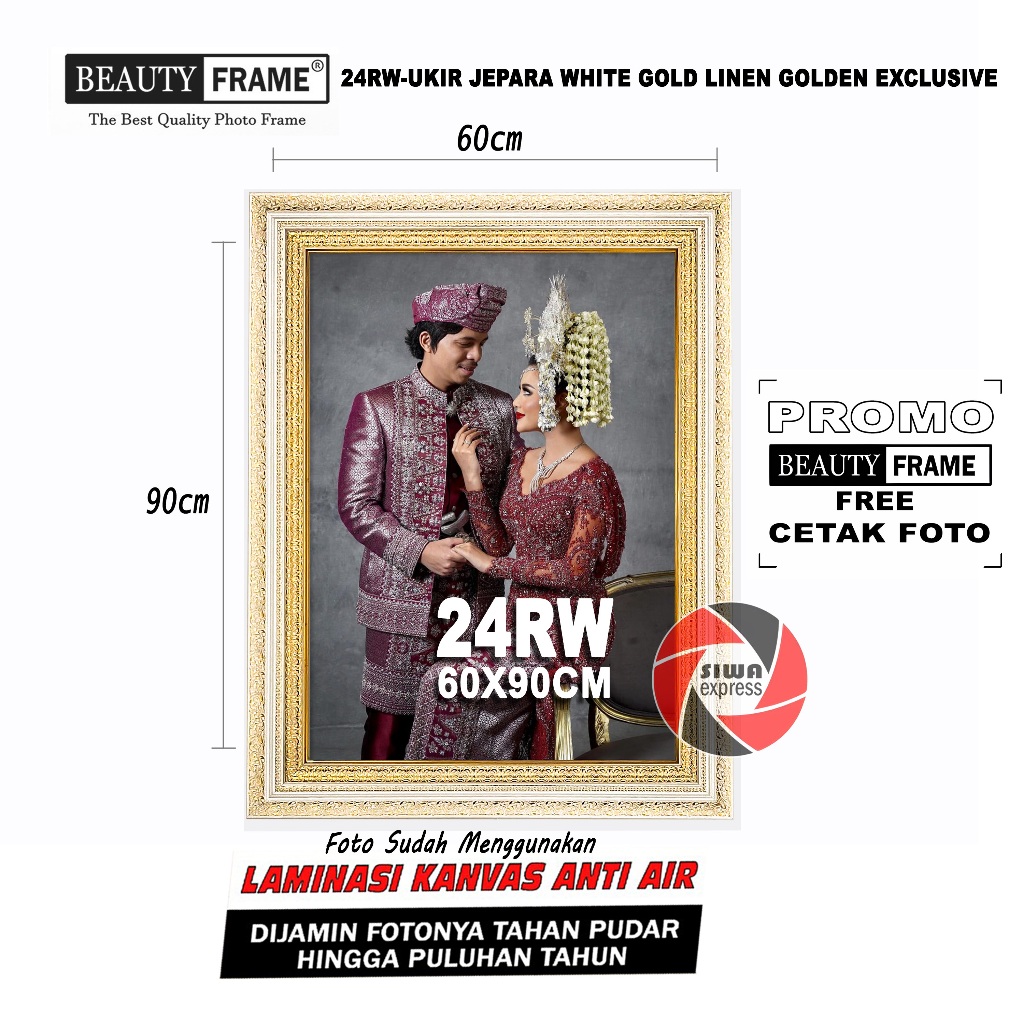 Jual BEAUTY FRAME 24RW 60X90 GRATIS CETAK FOTO UKIR JEPARA MODERN WHITE ...