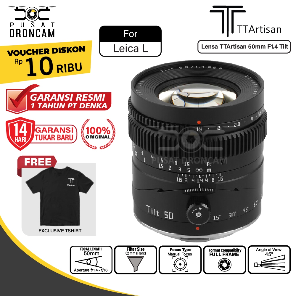 Jual TTArtisan 50mm f1.4 Tilt Leica L Mount Fix Lensa Full Frame Resmi ...