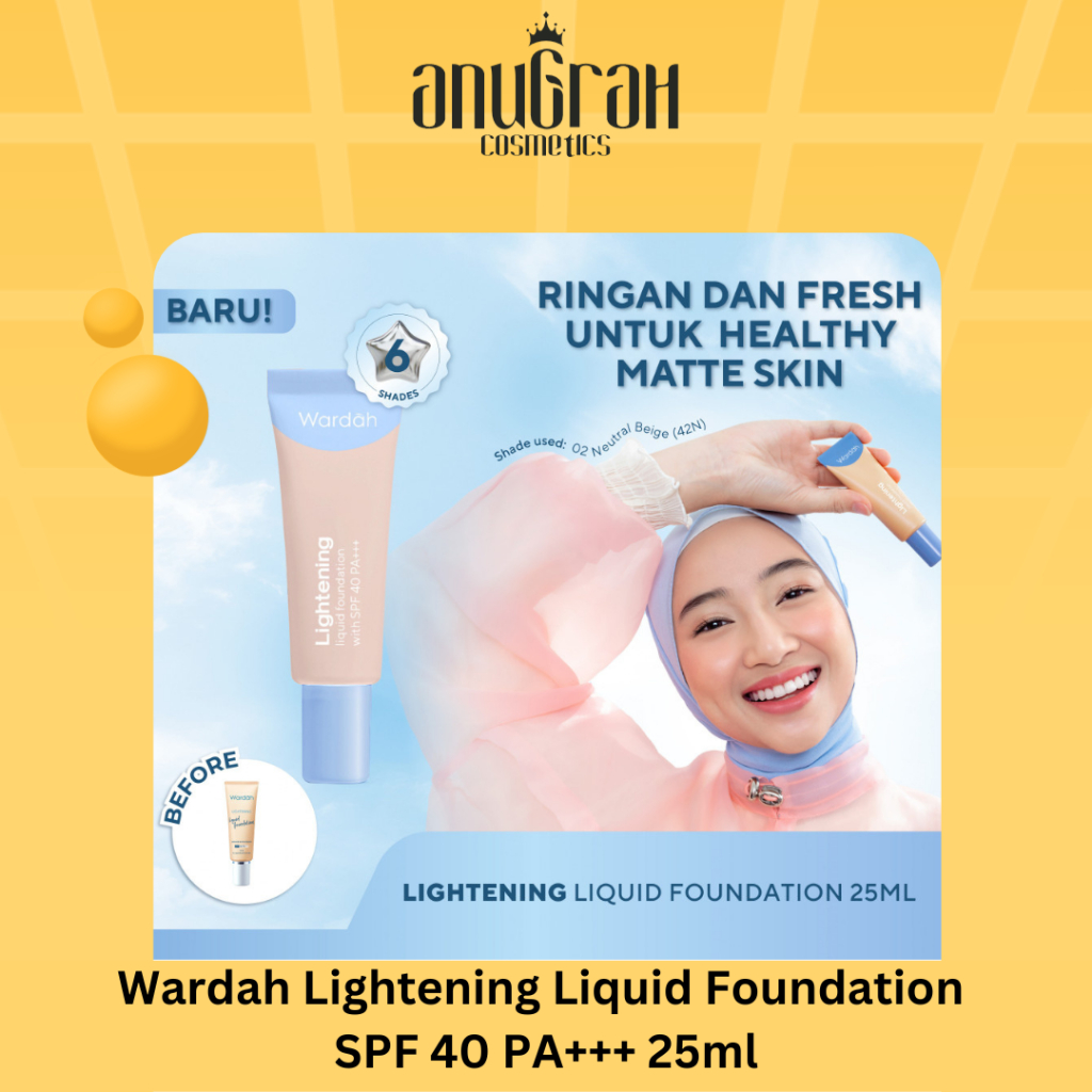 Jual Wardah Lightening Liquid Foundation SPF 40 PA+++ ( 25 ML ...