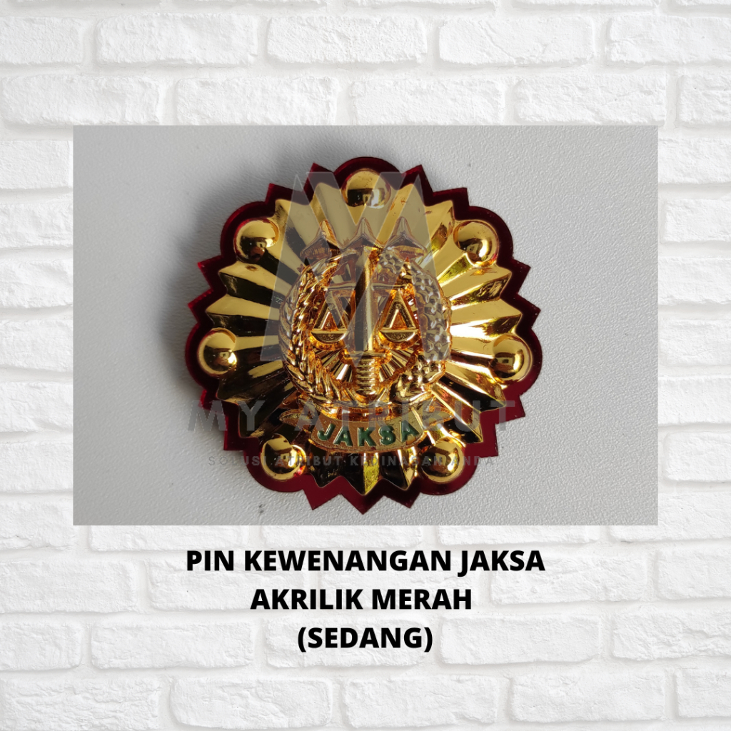 Jual Pin kewenangan Akrilik Merah Ukuran Sedang | Lencana Jaksa ...