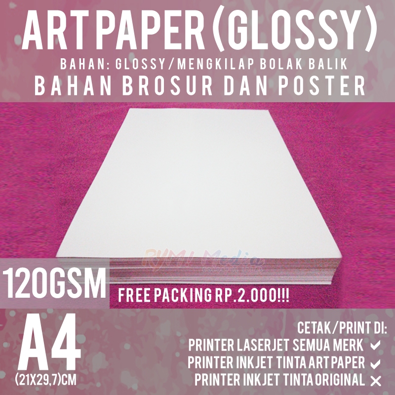 Jual Art Paper 120 gsm A4 isi 100 Lembar / Kertas Bahan Brosur ...