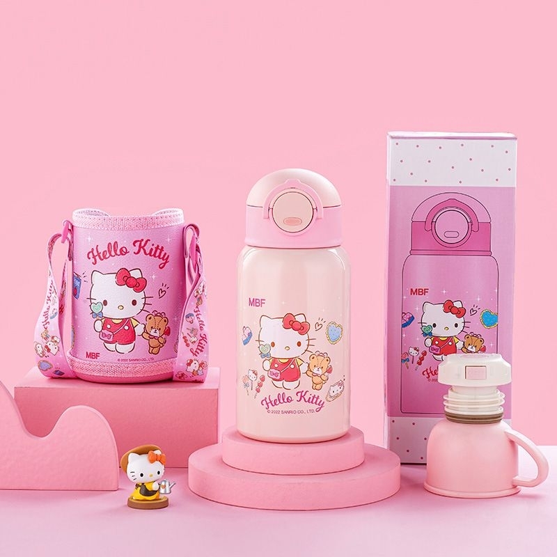 Jual Thermos SANRIO dengan Cover Bag dan Tali Panjang/ Botol Minum Stainless Steel 316 Hello ...