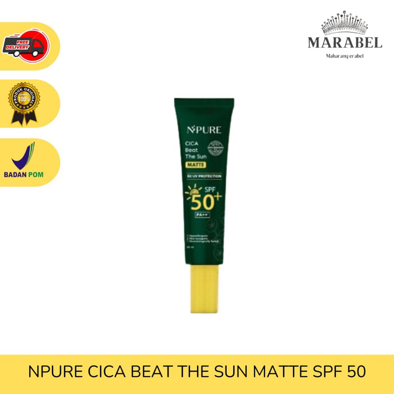 Jual NPURE CICA BEAT THE SUN SUNSCREEN MATTE SPF 50+ PA++ | Shopee ...