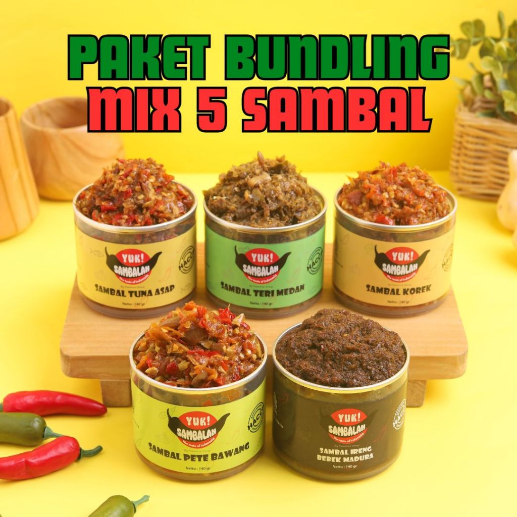 Jual Paket 5 Mix Sambal - YukSambalan by Fosserca | Shopee Indonesia