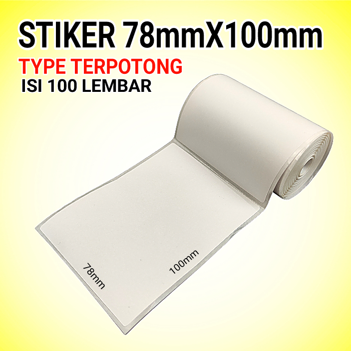 Jual KERTAS THERMAL LABEL STICKER 78 X 100 MM ISI 100pcs | Shopee Indonesia