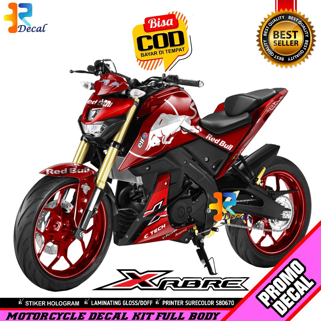 Jual Decal Motor Xabre Desain Red Bull Stiker Decal Full Body | Shopee ...