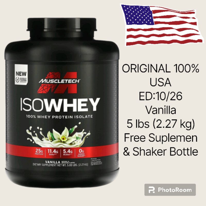Jual MuscleTech Isowhey, Whey Protein Isolate, Vanilla , 5 Ibs (2.27 kg) PRE-ORDER USA | Shopee ...