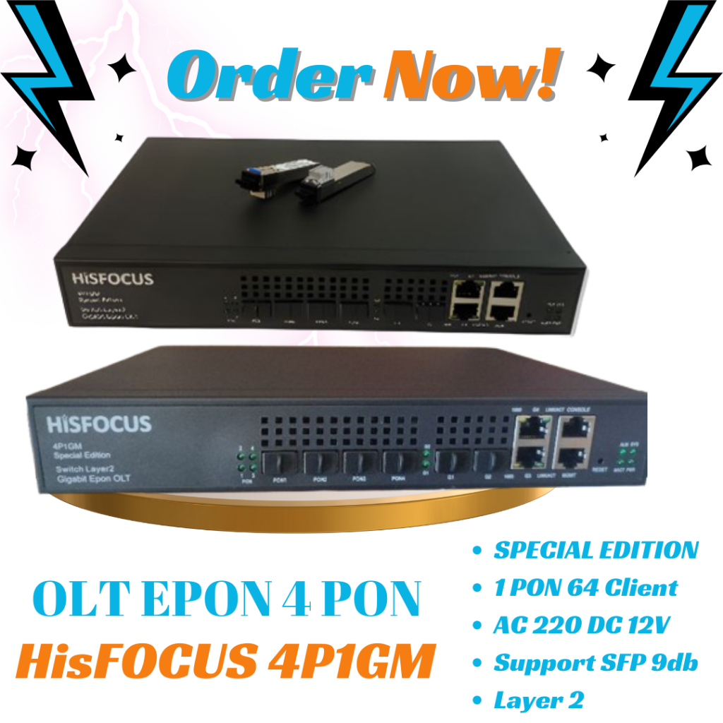 Jual OLT EPON 4 PORT HISFOCUS 4P1GM 64/PON | Shopee Indonesia