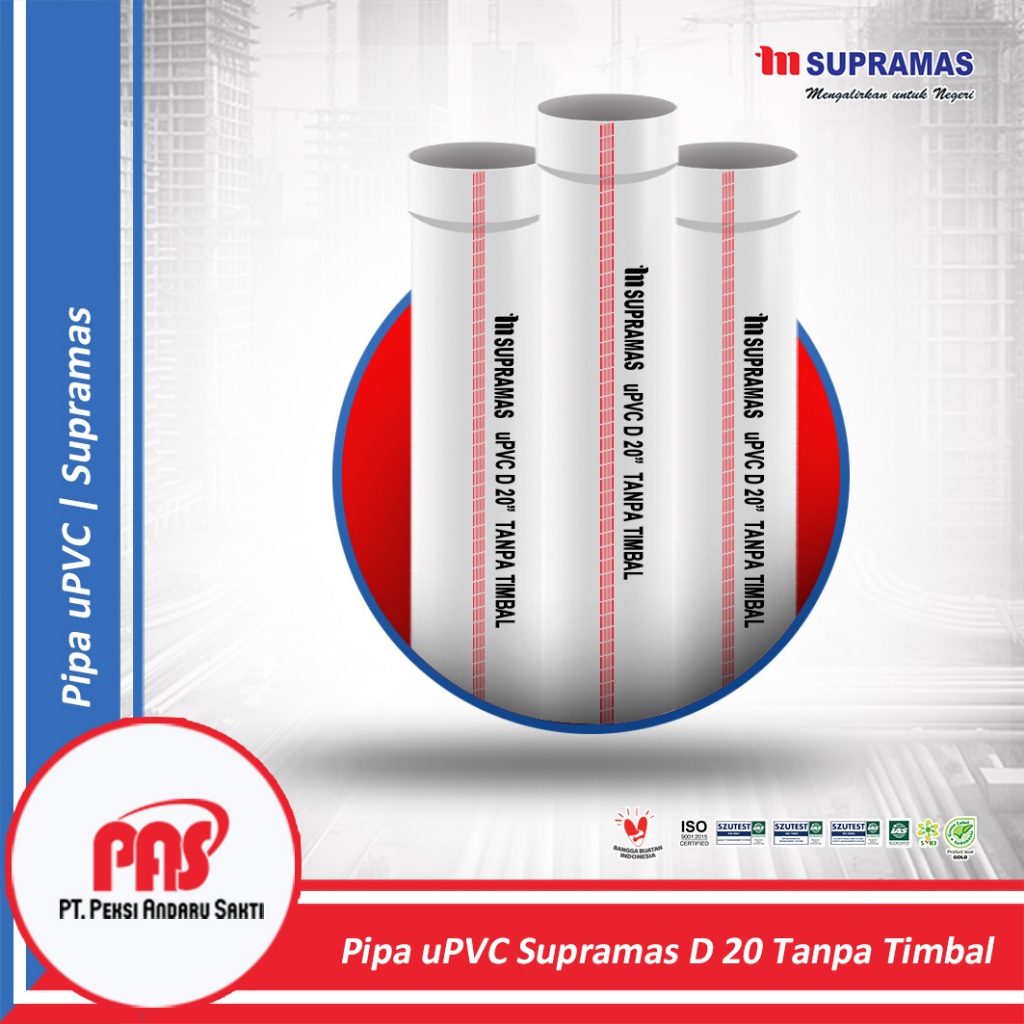 Jual Pipa uPVC D 20 Supramas Tanpa Timbal | Shopee Indonesia