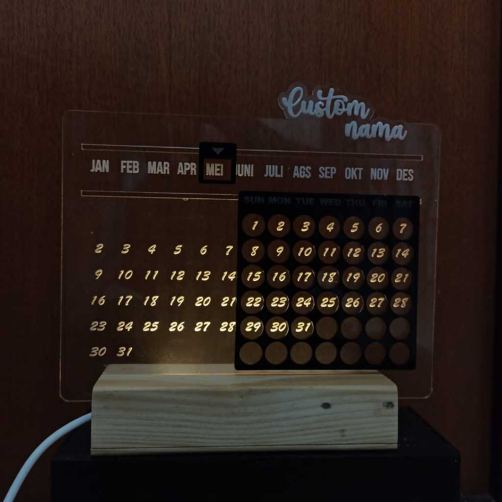 Jual Kalender 2025 akrilik bisa custom nama/Kalender Abadi Aesthetic ...