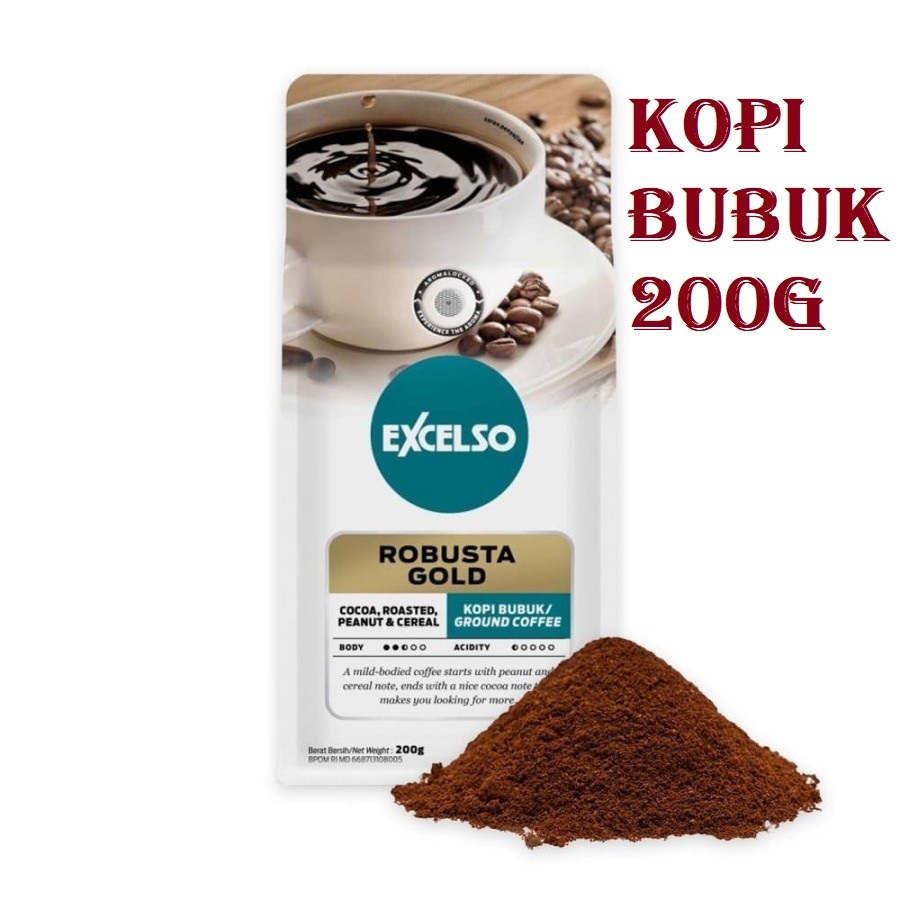 Jual Excelso Kopi Robusta Gold Bubuk 200G | Shopee Indonesia