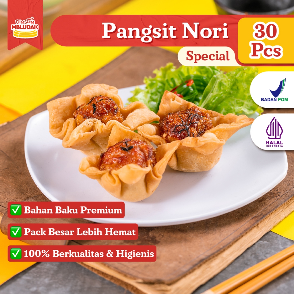Jual Dimsum Mbludak Pangsit Nori Frozen Dimsum Special Halal 30 Pcs ...