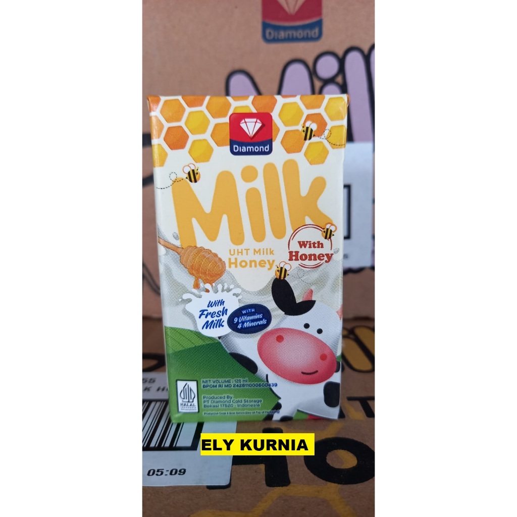Jual Susu Diamond UHT 125 ML 1 Dus isi 40 Rasa Cokelat Full Cream Strawberry Marshmallow Honey ...
