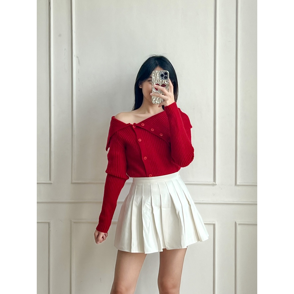 Jual DOLLA - Minuet Top Knit Wol Off Shoulder Atasan | Shopee Indonesia