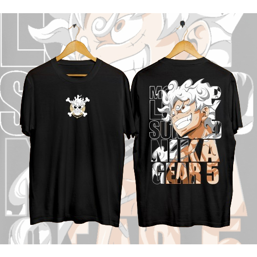 Jual yailaw distro kaos t-shirt ONE PIECE GEAR 5 TANGAN HITAM/LUFFY SUN ...