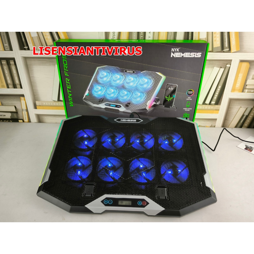 Jual Cooling Pad NYK Nemesis X5 Pro Winterfrost RGB 8 Fan With Phone ...