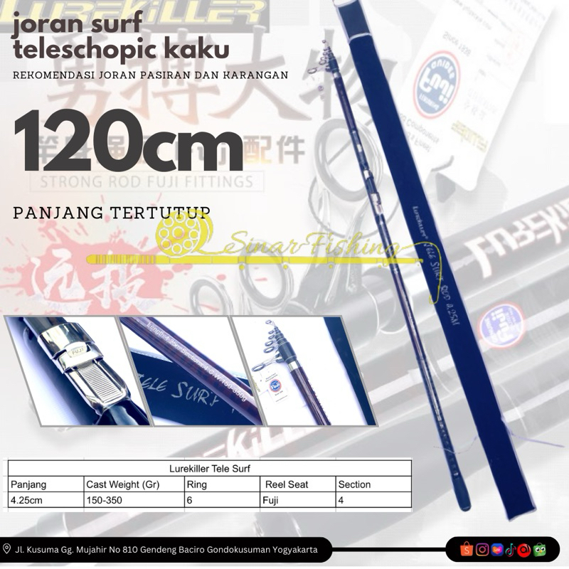 Jual Japan Teleschopic Rod Lurekiller Tele Surf 4.25cm CW 350gr ...