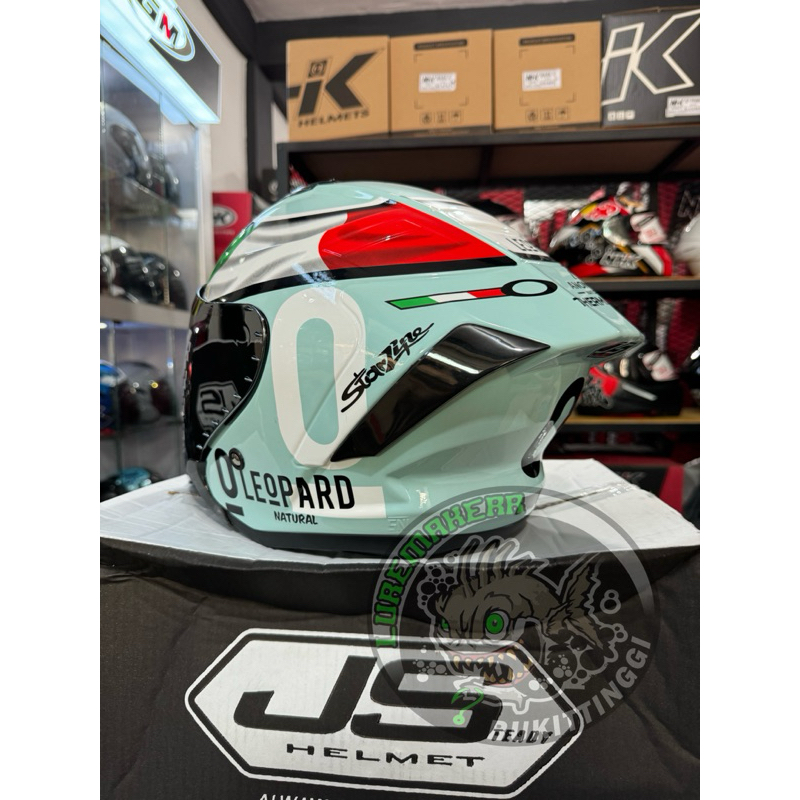 Jual HELM JS ARMOR LEOPARD ITALY EASY GREEN | Shopee Indonesia